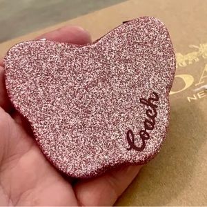 Coach | Accessories | Coach Pink Glitter Butterfly Compact Cosmetic ...